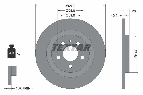Kočioni disk TEXTAR 92118203