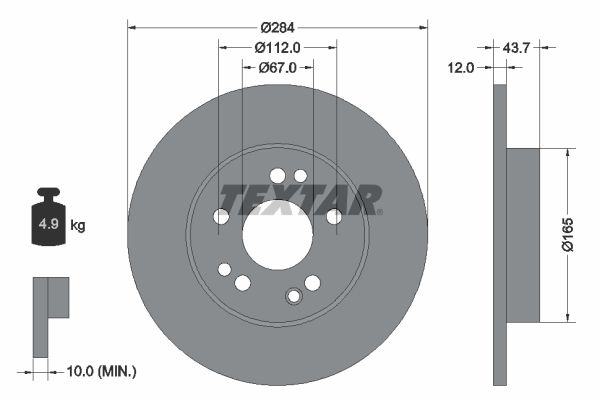 Kočioni disk TEXTAR 92031803