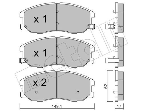 Komplet pločica, disk-kočnica METELLI 22-0778-0