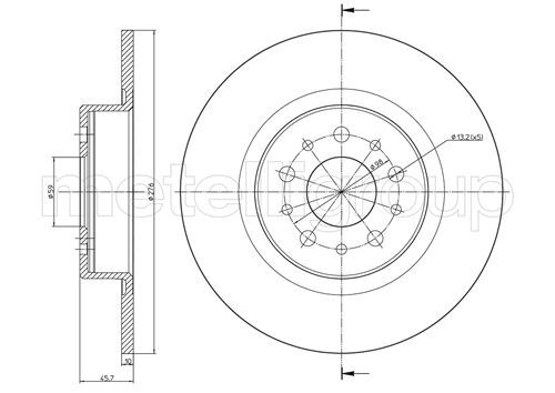 Kočioni disk METELLI 23-0698C