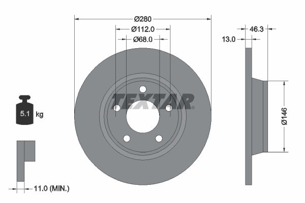 Kočioni disk TEXTAR 92071605
