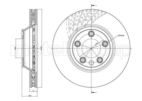 Kočioni disk METELLI 23-0882C