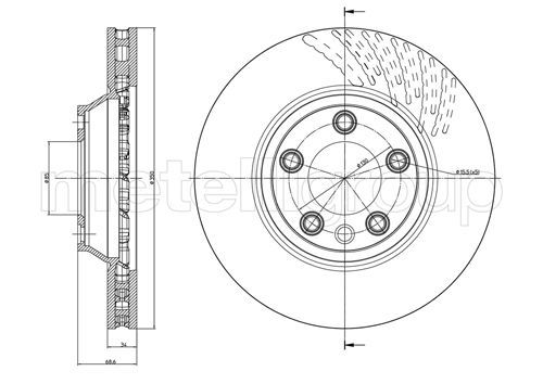 Kočioni disk METELLI 23-0876C