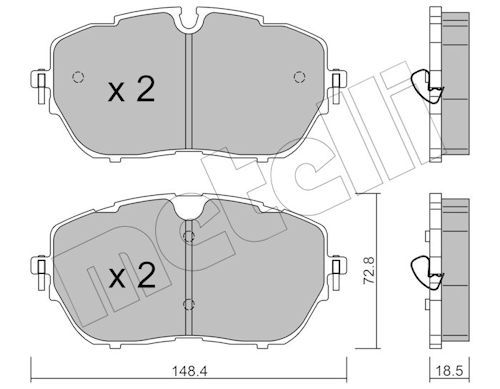 Komplet pločica, disk-kočnica METELLI 22-1105-0
