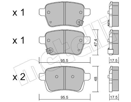 Komplet pločica, disk-kočnica METELLI 22-1012-0