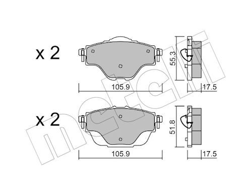 Komplet pločica, disk-kočnica METELLI 22-0988-0