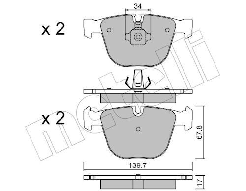 Komplet pločica, disk-kočnica METELLI 22-0773-0