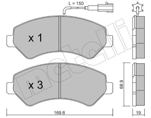 Komplet pločica, disk-kočnica METELLI 22-0709-0
