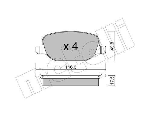 Komplet pločica, disk-kočnica METELLI 22-0704-0