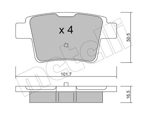Komplet pločica, disk-kočnica METELLI 22-0677-0