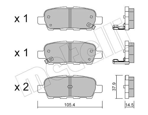 Komplet pločica, disk-kočnica METELLI 22-0612-0
