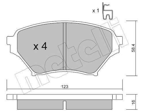 Komplet pločica, disk-kočnica METELLI 22-0607-0