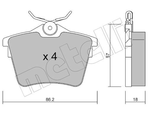 Komplet pločica, disk-kočnica METELLI 22-0602-0
