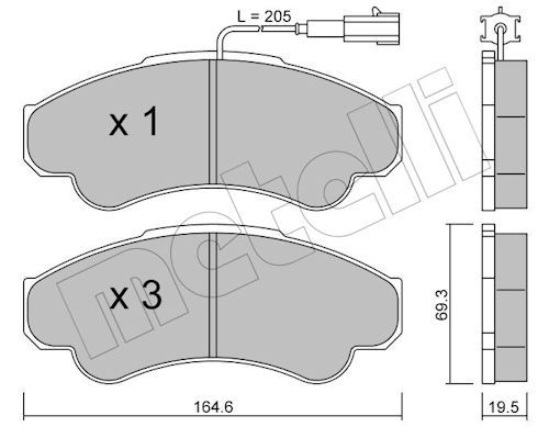 Komplet pločica, disk-kočnica METELLI 22-0326-0
