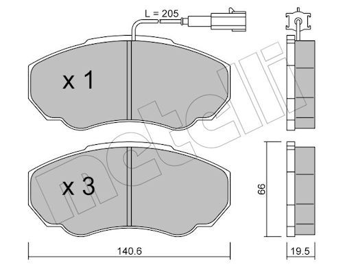 Komplet pločica, disk-kočnica METELLI 22-0325-0