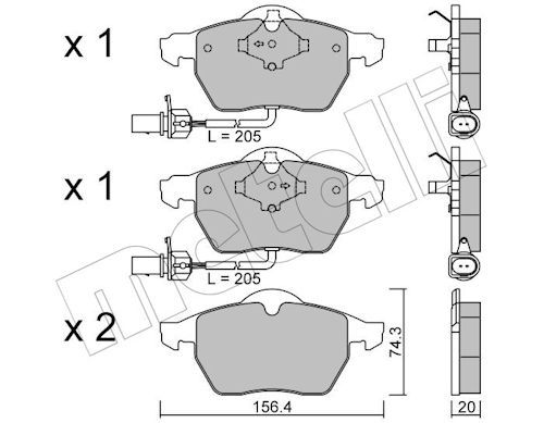 Komplet pločica, disk-kočnica METELLI 22-0314-0