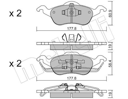 Komplet pločica, disk-kočnica METELLI 22-0291-0