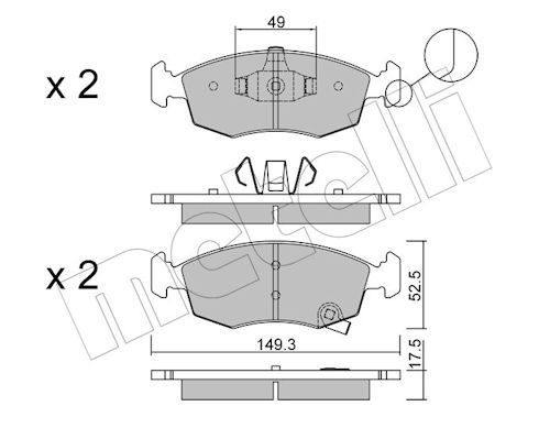 Komplet pločica, disk-kočnica METELLI 22-0274-5