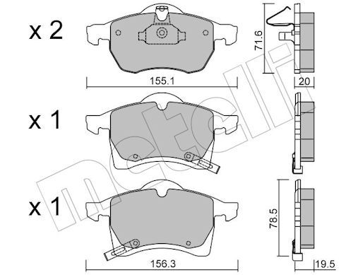 Komplet pločica, disk-kočnica METELLI 22-0258-0