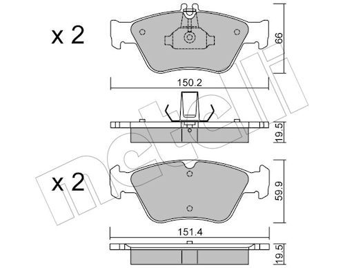 Komplet pločica, disk-kočnica METELLI 22-0219-0