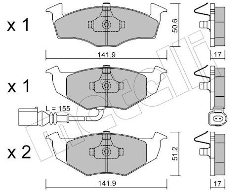 Komplet pločica, disk-kočnica METELLI 22-0206-3