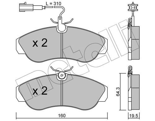 Komplet pločica, disk-kočnica METELLI 22-0155-1