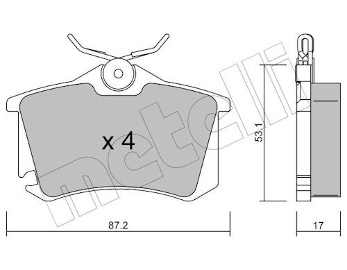 Komplet pločica, disk-kočnica METELLI 22-0100-5