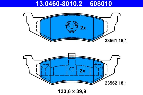 Komplet pločica, disk-kočnica ATE 13.0460-8010.2