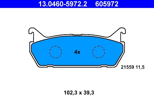 Komplet pločica, disk-kočnica ATE 13.0460-5972.2