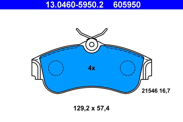 Komplet pločica, disk-kočnica ATE 13.0460-5950.2