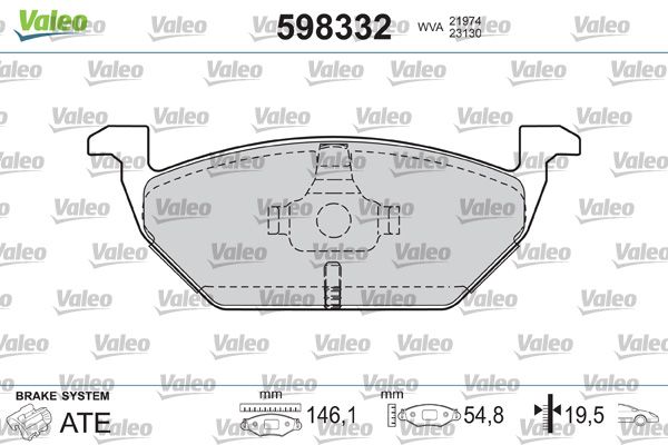 Komplet pločica, disk-kočnica VALEO 598332