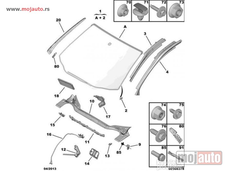Pezo 508 Lajsna Prednje Sofersajbne Leva 11-15, NOVO