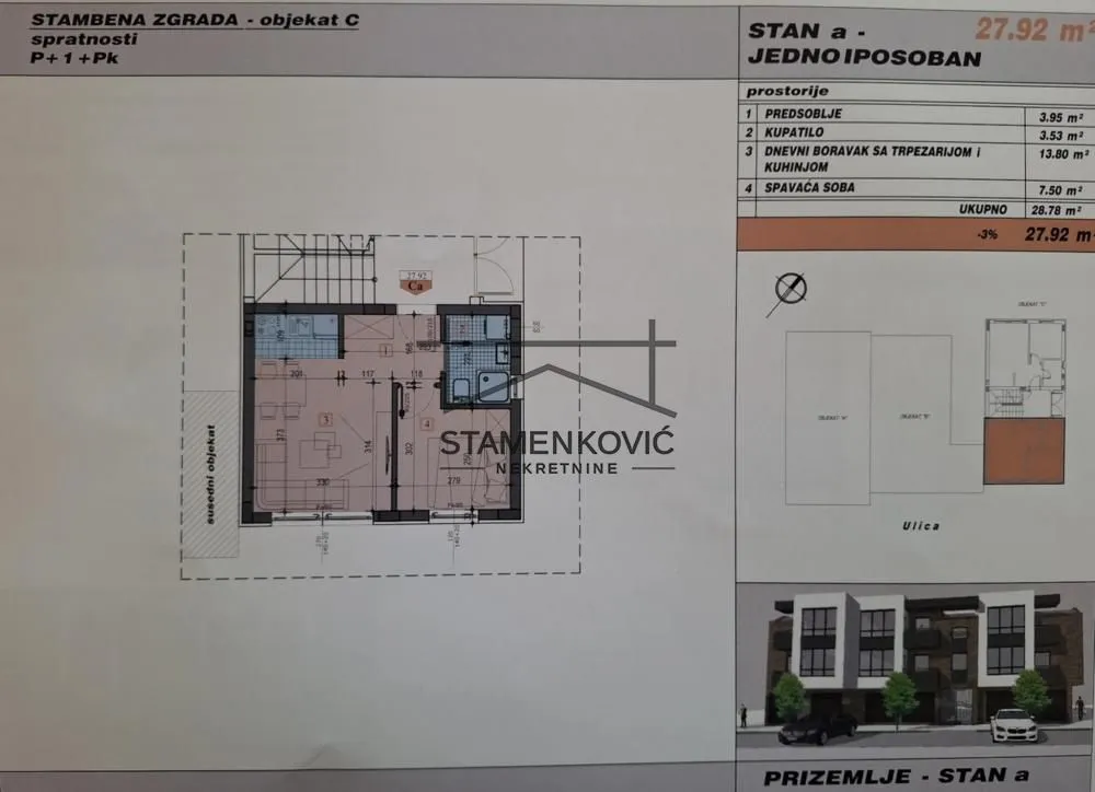 Prodaja, jednosoban stan, 26m², Adice, Novi Sad Sve Podlokacije