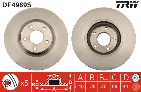 Kočioni disk TRW DF4989S