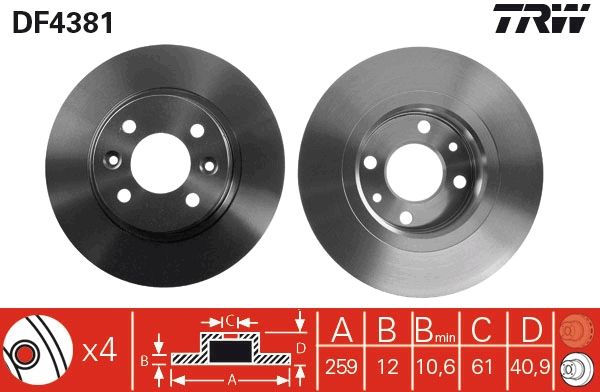 Kočioni disk TRW DF4381