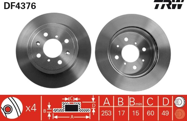Kočioni disk TRW DF4376