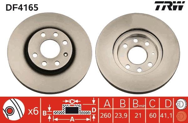 Kočioni disk TRW DF4165