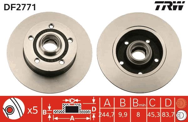 Kočioni disk TRW DF2771