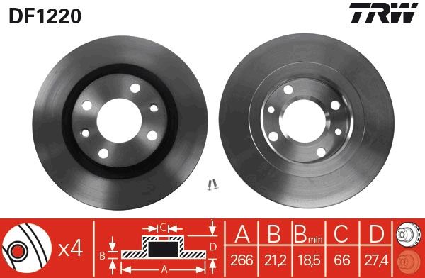 Kočioni disk TRW DF1220