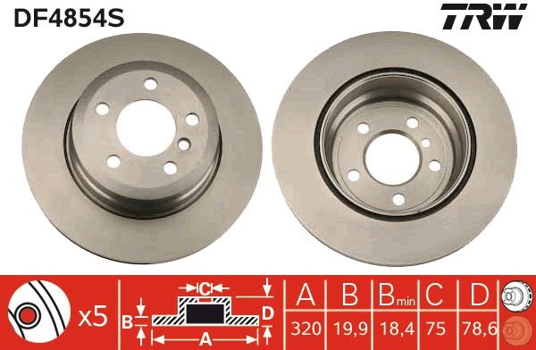 Kočioni disk TRW DF4854S