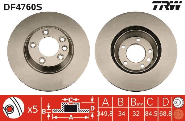 Kočioni disk TRW DF4760S