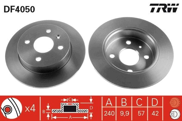 Kočioni disk TRW DF4050