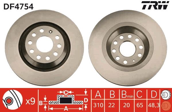 Kočioni disk TRW DF4754