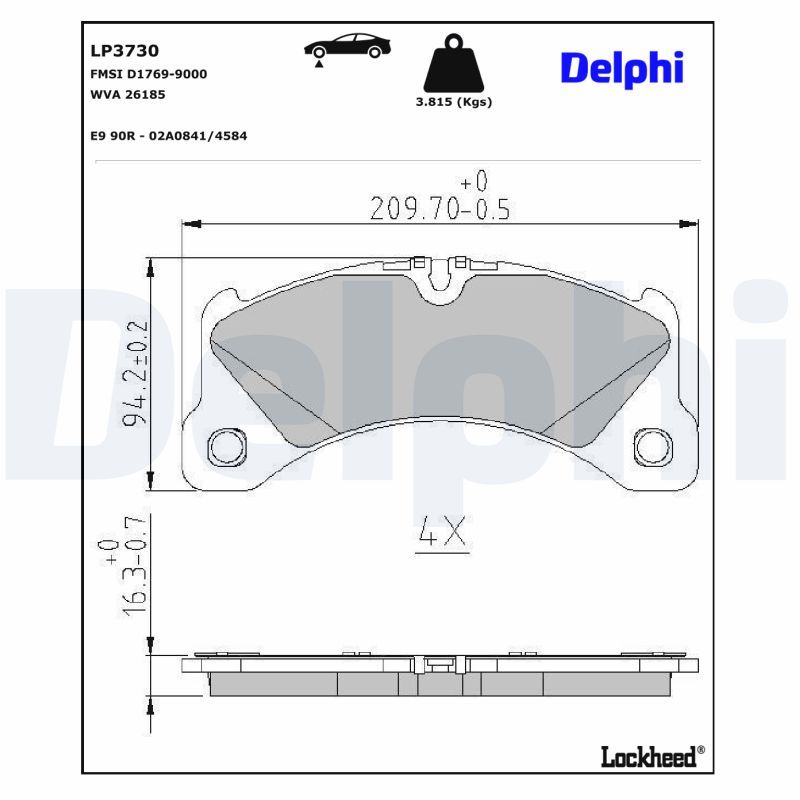Komplet pločica, disk-kočnica DELPHI LP3730