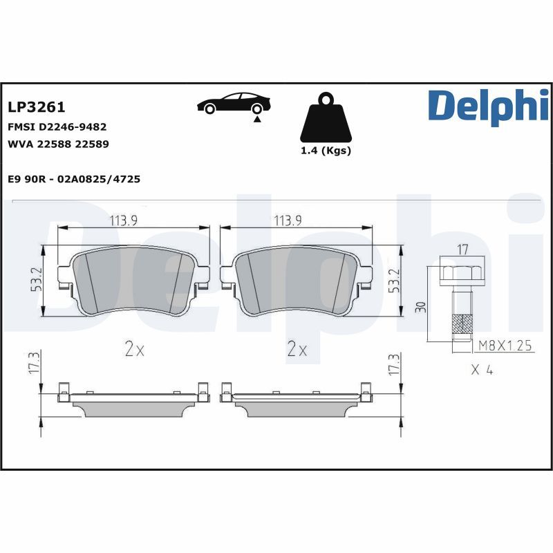 Komplet pločica, disk-kočnica DELPHI LP3261