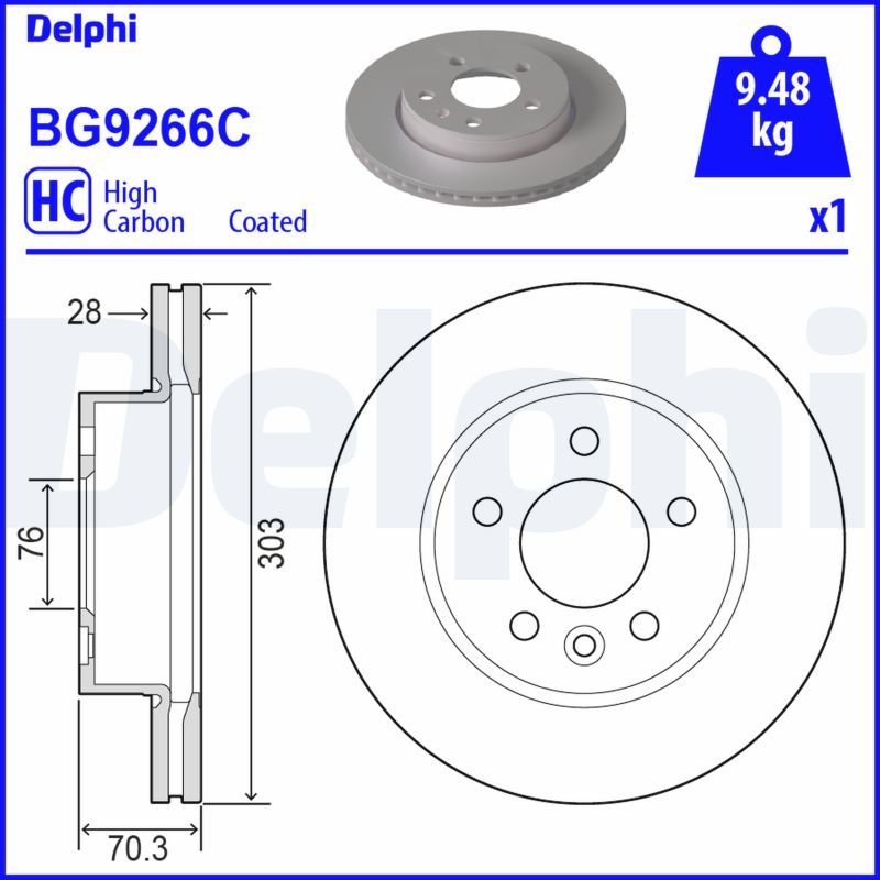 Kočioni disk DELPHI BG9266C