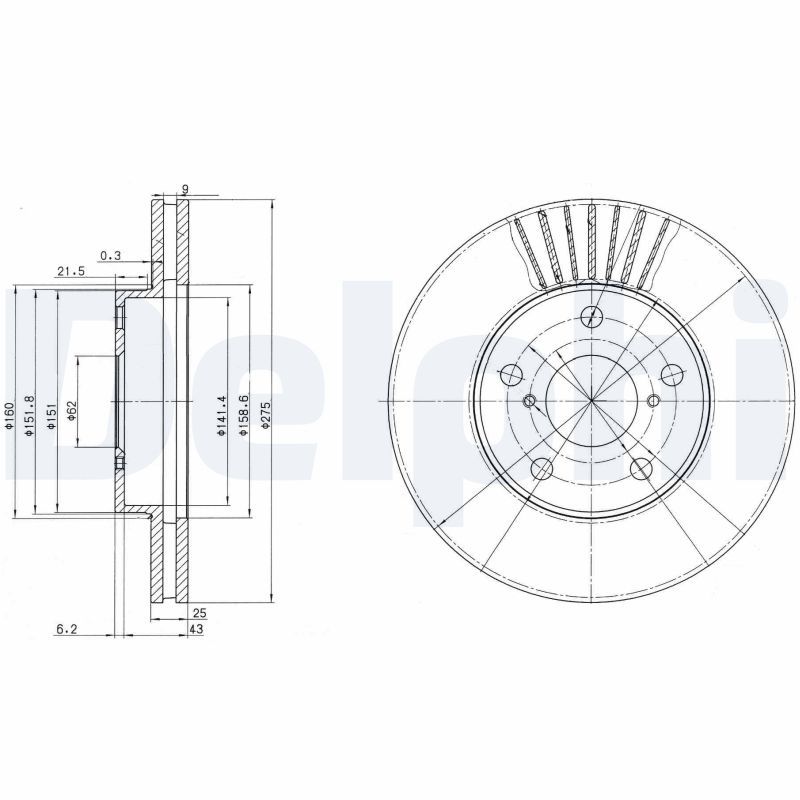 Kočioni disk DELPHI BG3856