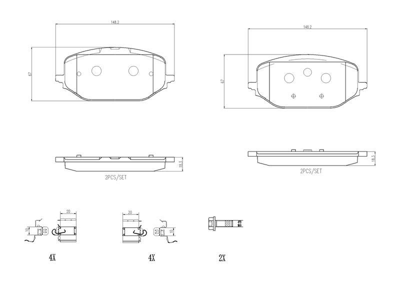Komplet pločica, disk-kočnica BREMBO P 61 142