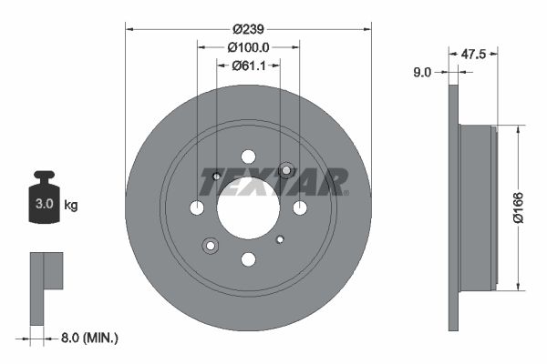 Kočioni disk TEXTAR 92077903