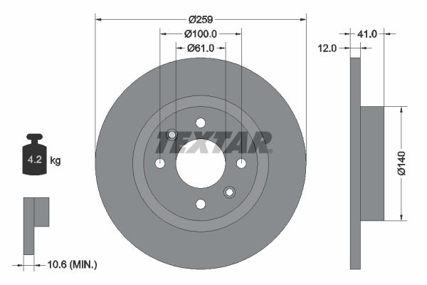 Kočioni disk TEXTAR 92175103